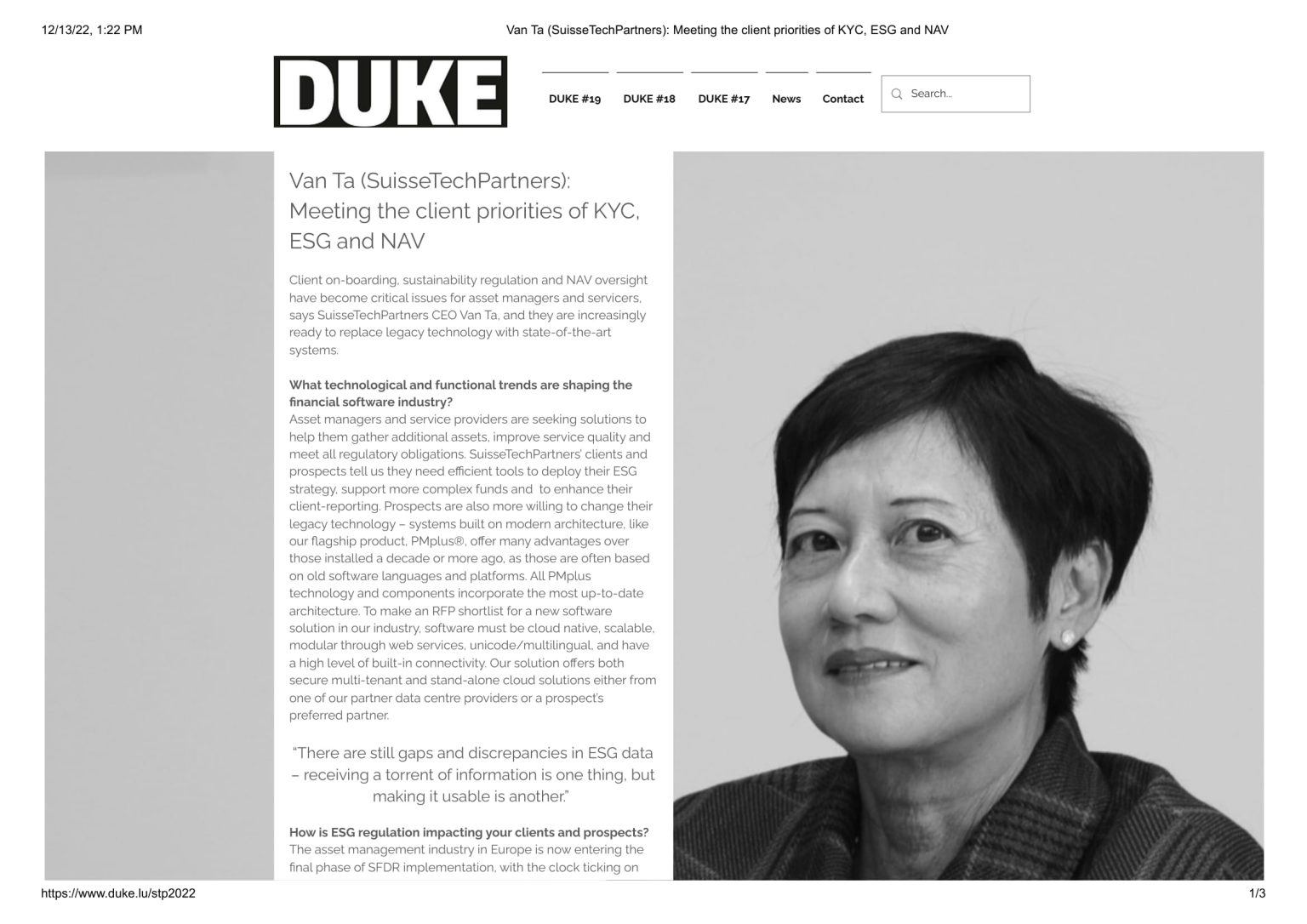 Portfolio Management - SuisseTechPartners